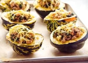 Turkey Stuffed Acorn Squash {BEST Ever!} - iFoodReal.com