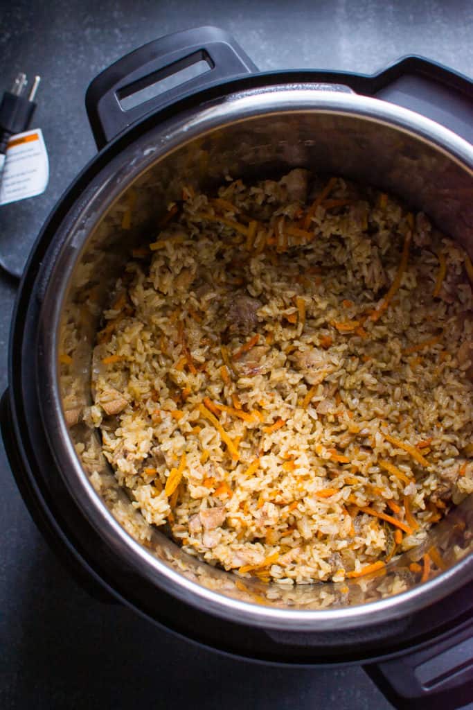 Instant Pot Chicken and Rice (White or Brown Rice) - iFoodReal.com