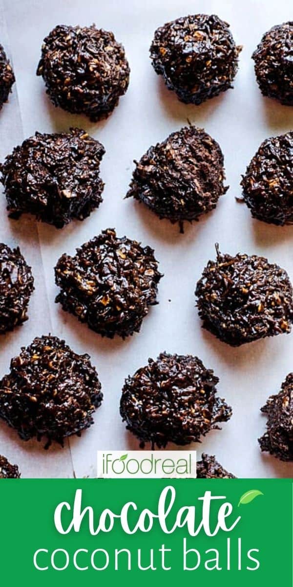 Healthy Chocolate Coconut Balls {Easy No Bake Treats} - iFoodReal.com