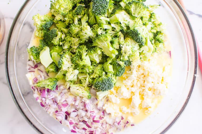 Crustless Broccoli Quiche - iFoodReal.com