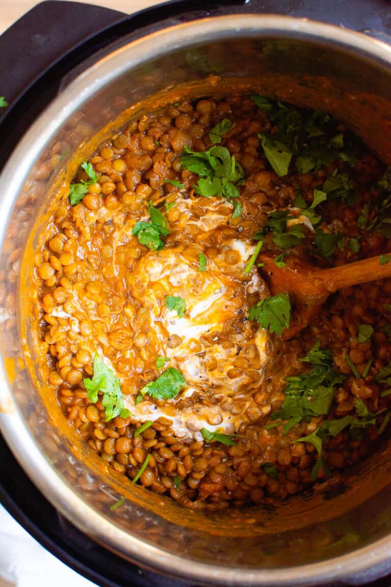 Instant Pot Dal {30 Minute Lentil Curry} - iFoodReal.com
