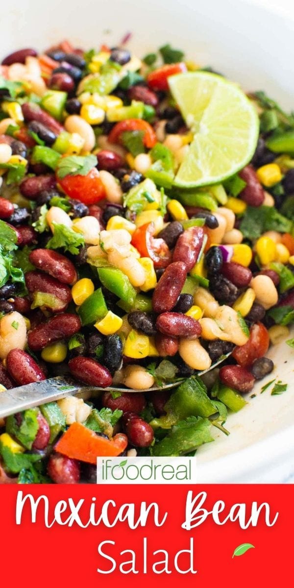 15 Minute Mexican Bean Salad Recipe - iFoodReal.com