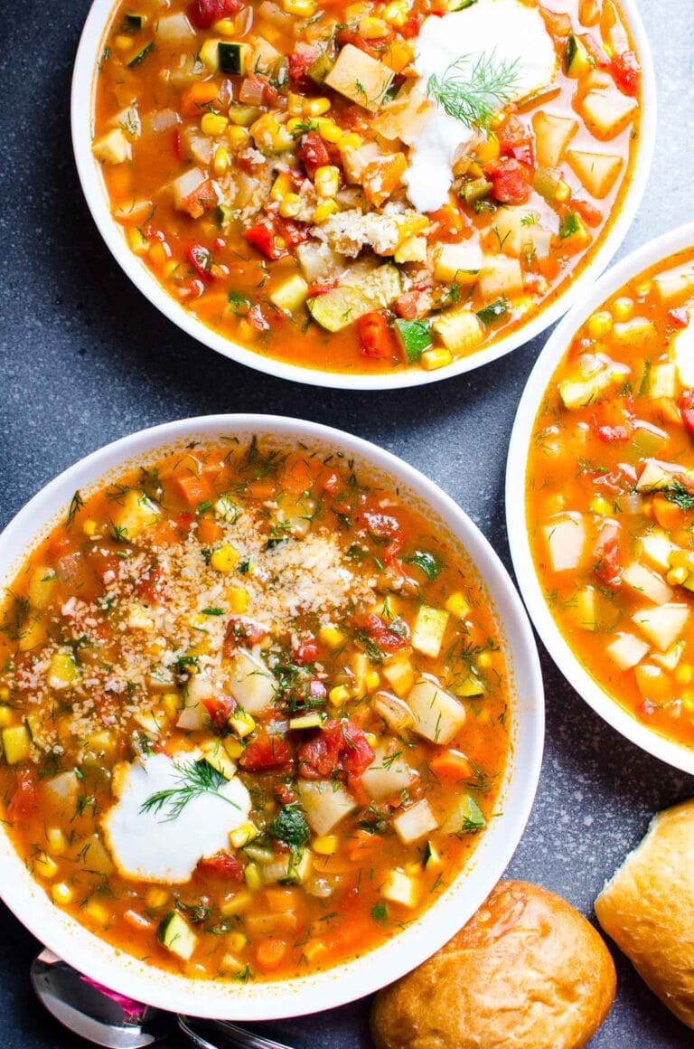 Best Ever Vegetable Soup - iFoodReal.com