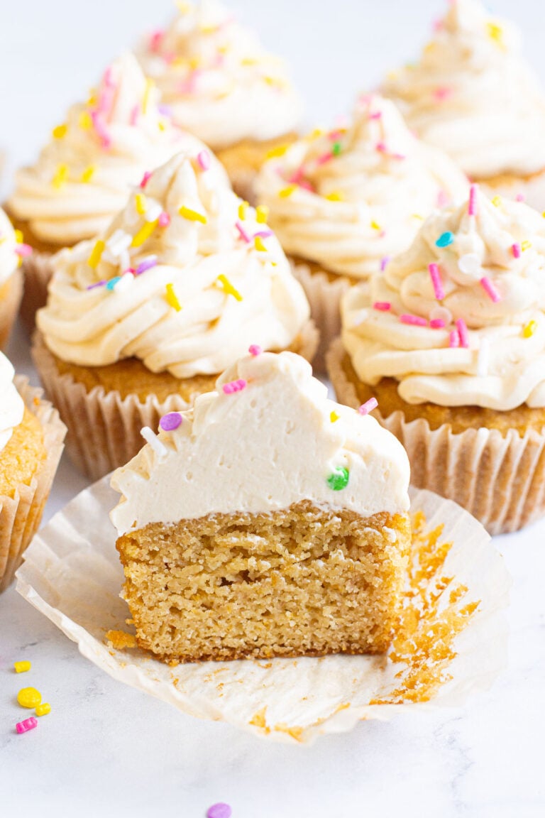 Healthy Vanilla Cupcakes - iFoodReal.com