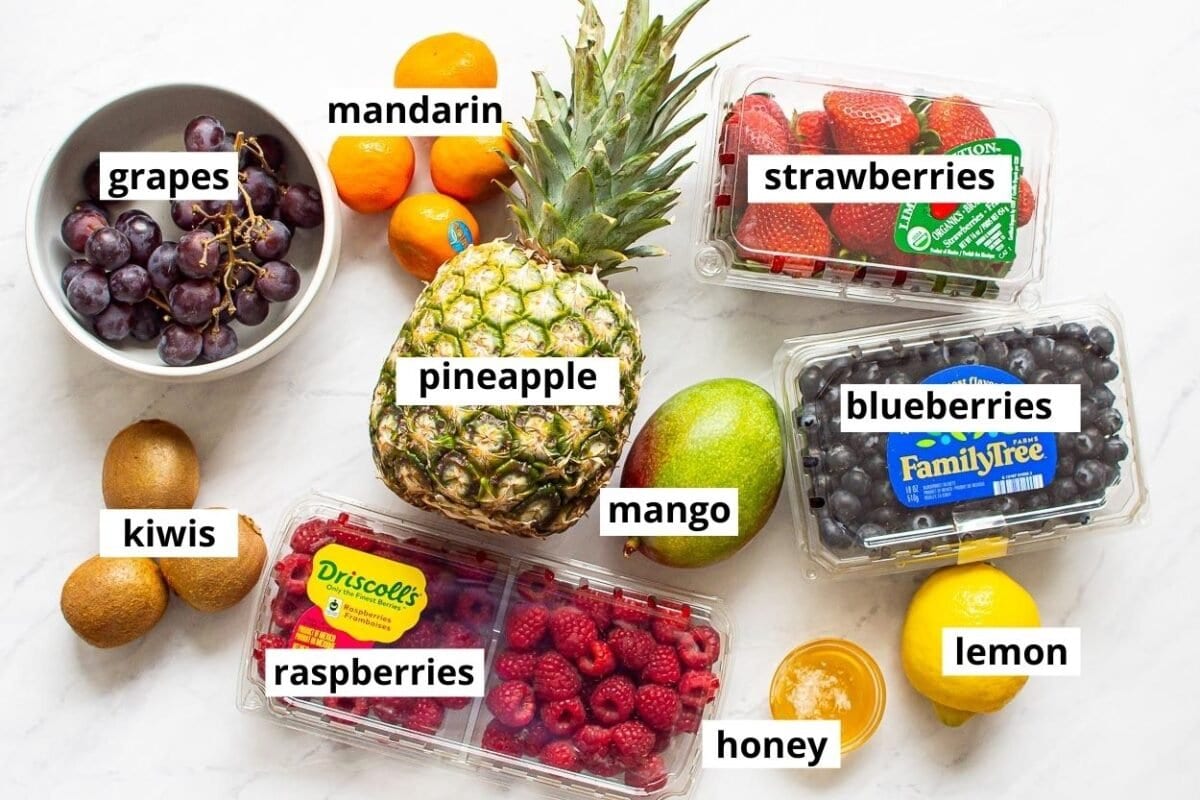 Healthy Fruit Salad with Honey Lemon Dressing - iFoodReal.com
