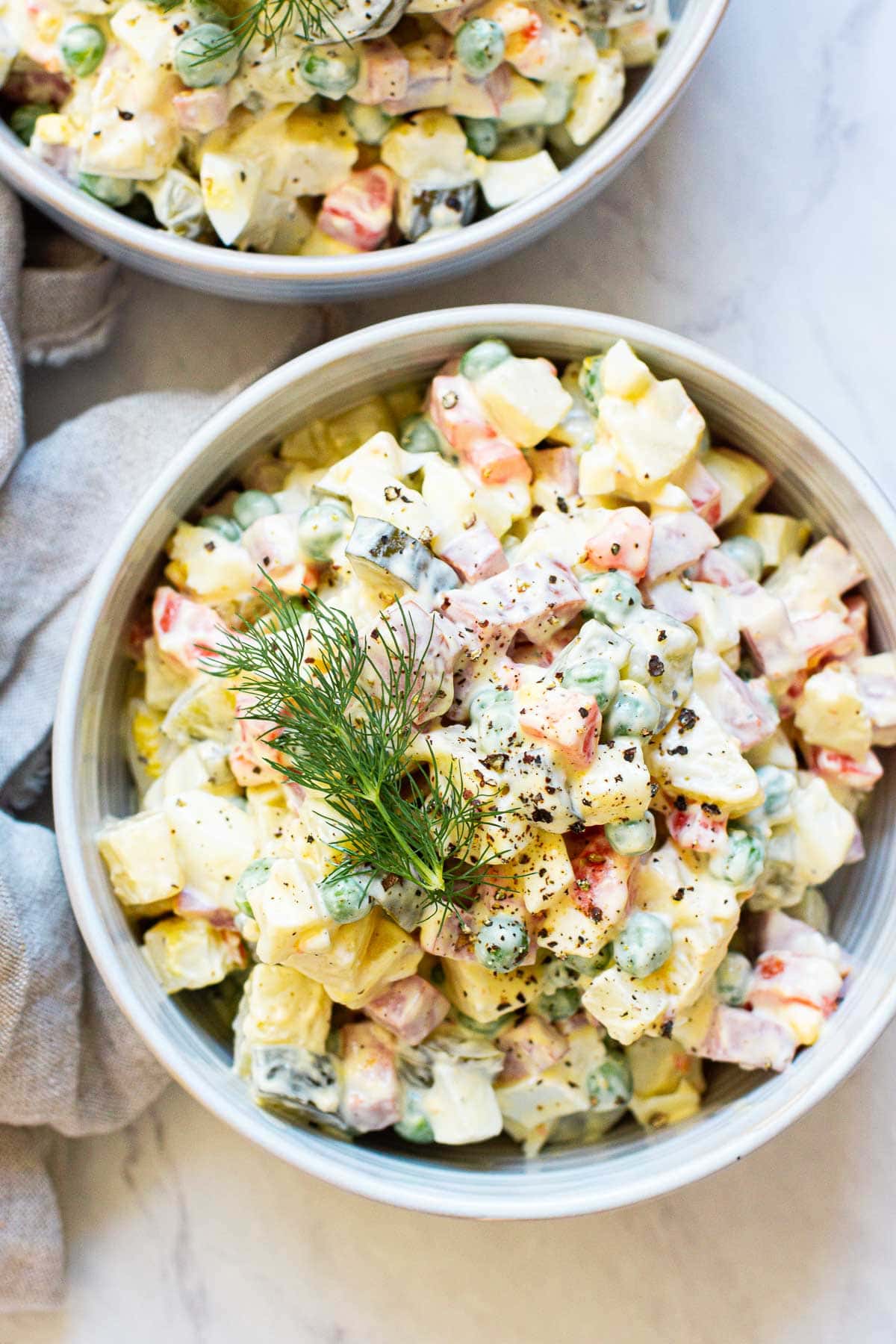 Olivier Salad (Russian Potato Salad) - iFoodReal.com