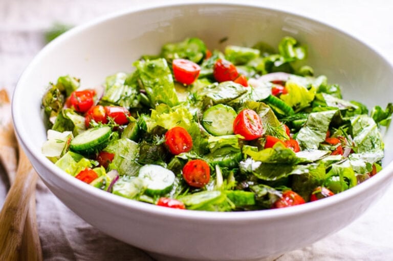 Simple Lettuce Salad Recipe - iFoodReal.com
