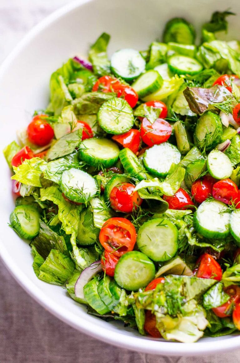 Simple Lettuce Salad Recipe - iFoodReal.com