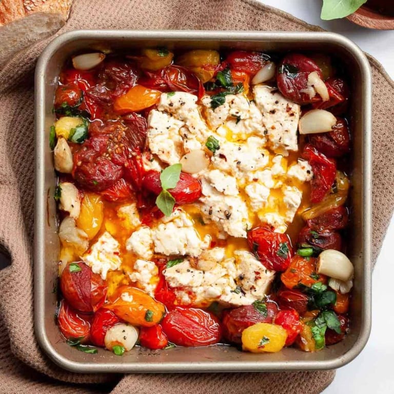 Baked Feta Dip with Tomatoes - iFoodReal.com