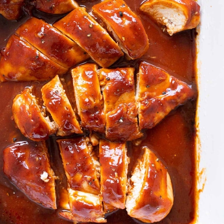 Easy Oven Baked BBQ Chicken Breast Recipe - iFoodReal.com
