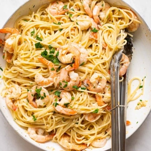 Easy Shrimp Spaghetti Recipe (30 Minutes) - iFoodReal.com