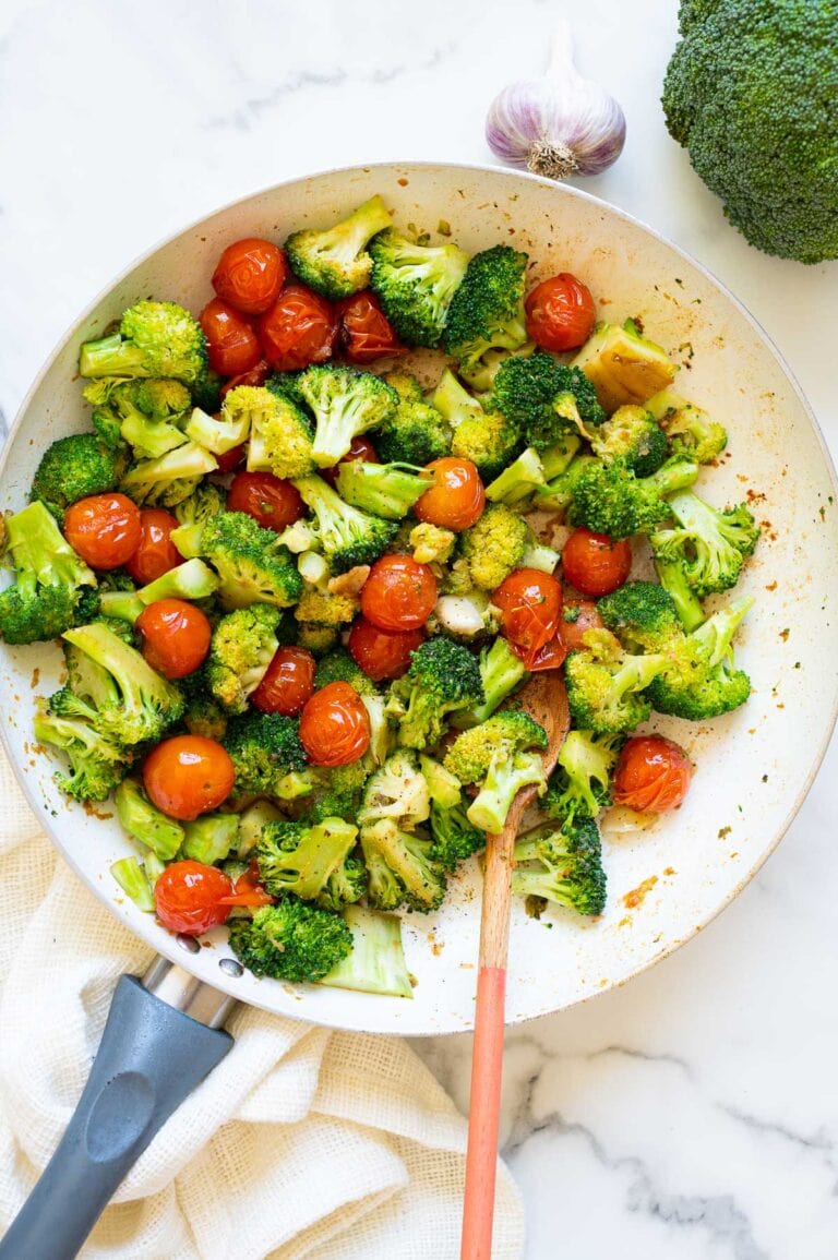Sauteed Broccoli Recipe (with Tomatoes) - iFoodReal.com