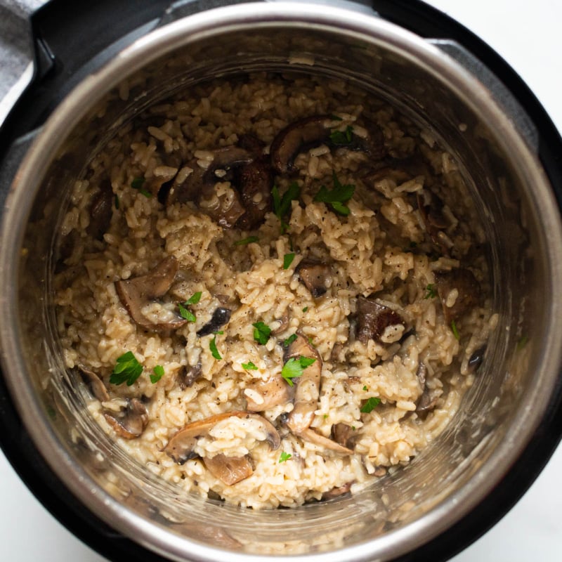 Instant Pot Mushroom Risotto - iFoodReal.com