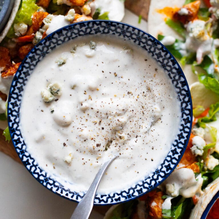 Greek Yogurt Blue Cheese Dressing - iFoodReal.com