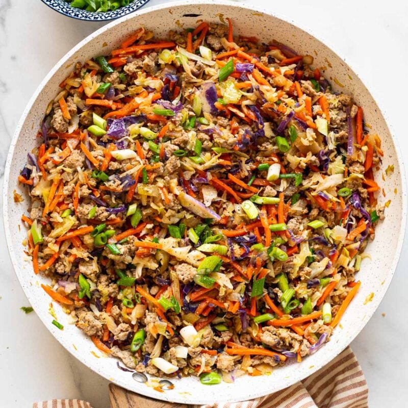 Ground Turkey Egg Roll in a Bowl (15 Minutes) - iFoodReal.com