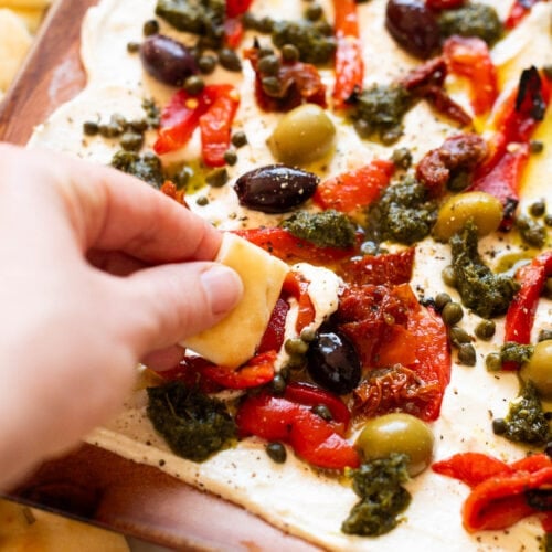 Mediterranean Whipped Feta Board - iFoodReal.com