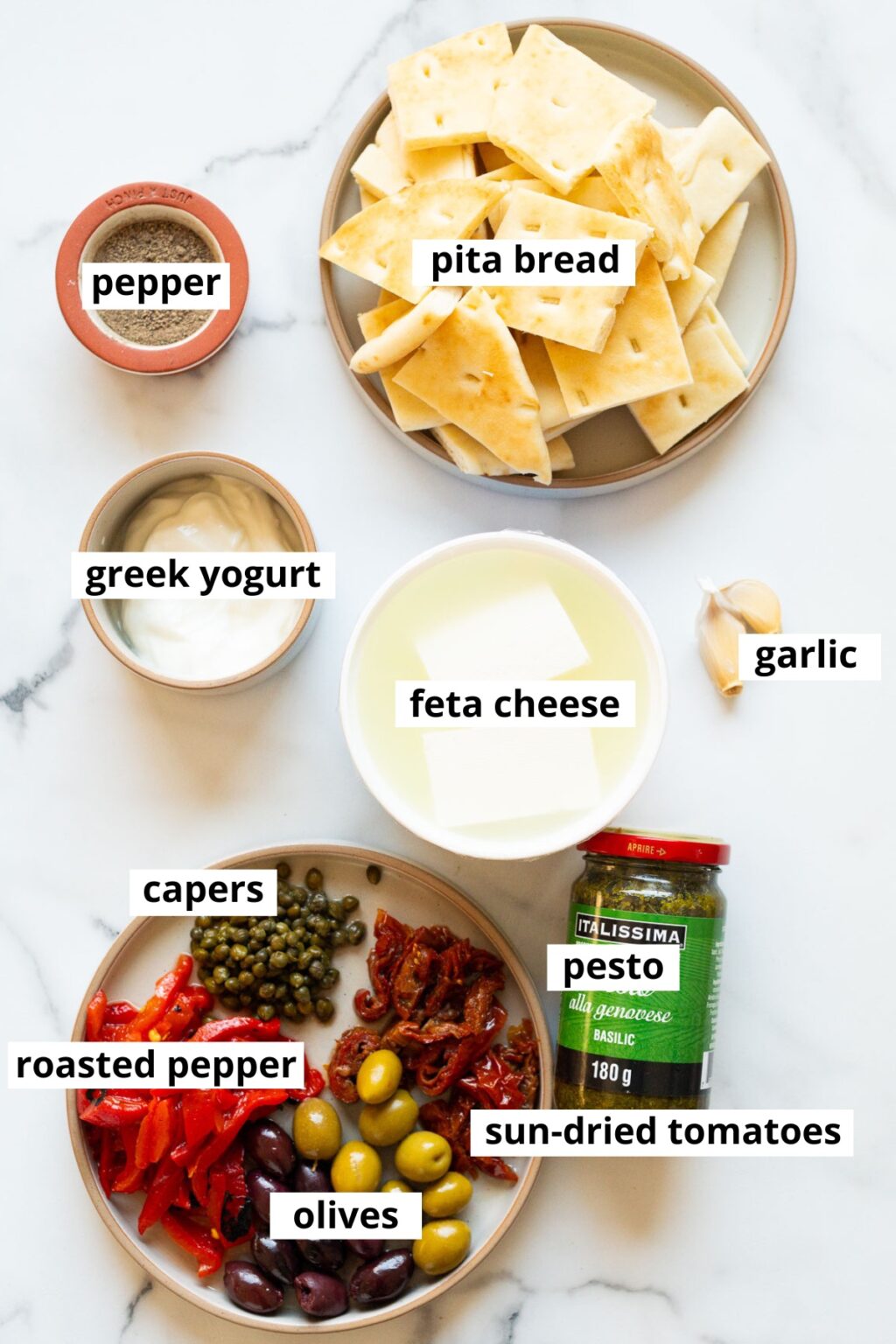 Mediterranean Whipped Feta Board - iFoodReal.com