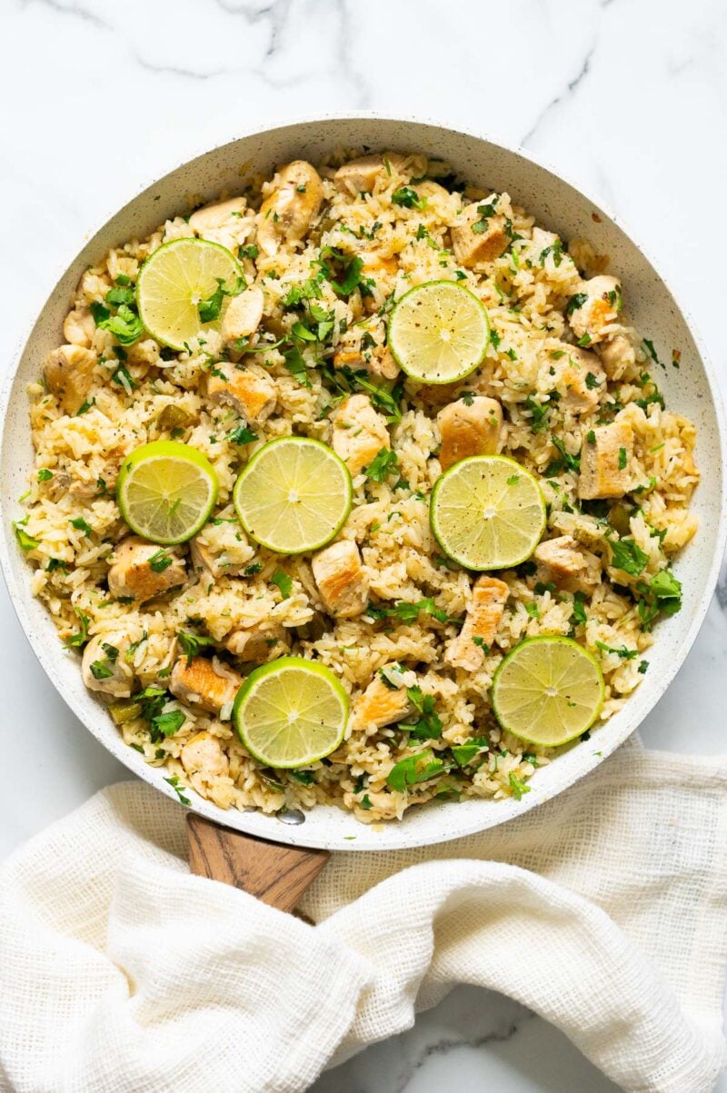 Cilantro Lime Chicken Rice Skillet - iFoodReal.com