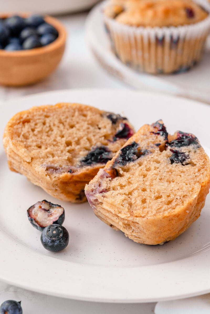Cottage Cheese Blueberry Muffins - iFoodReal.com