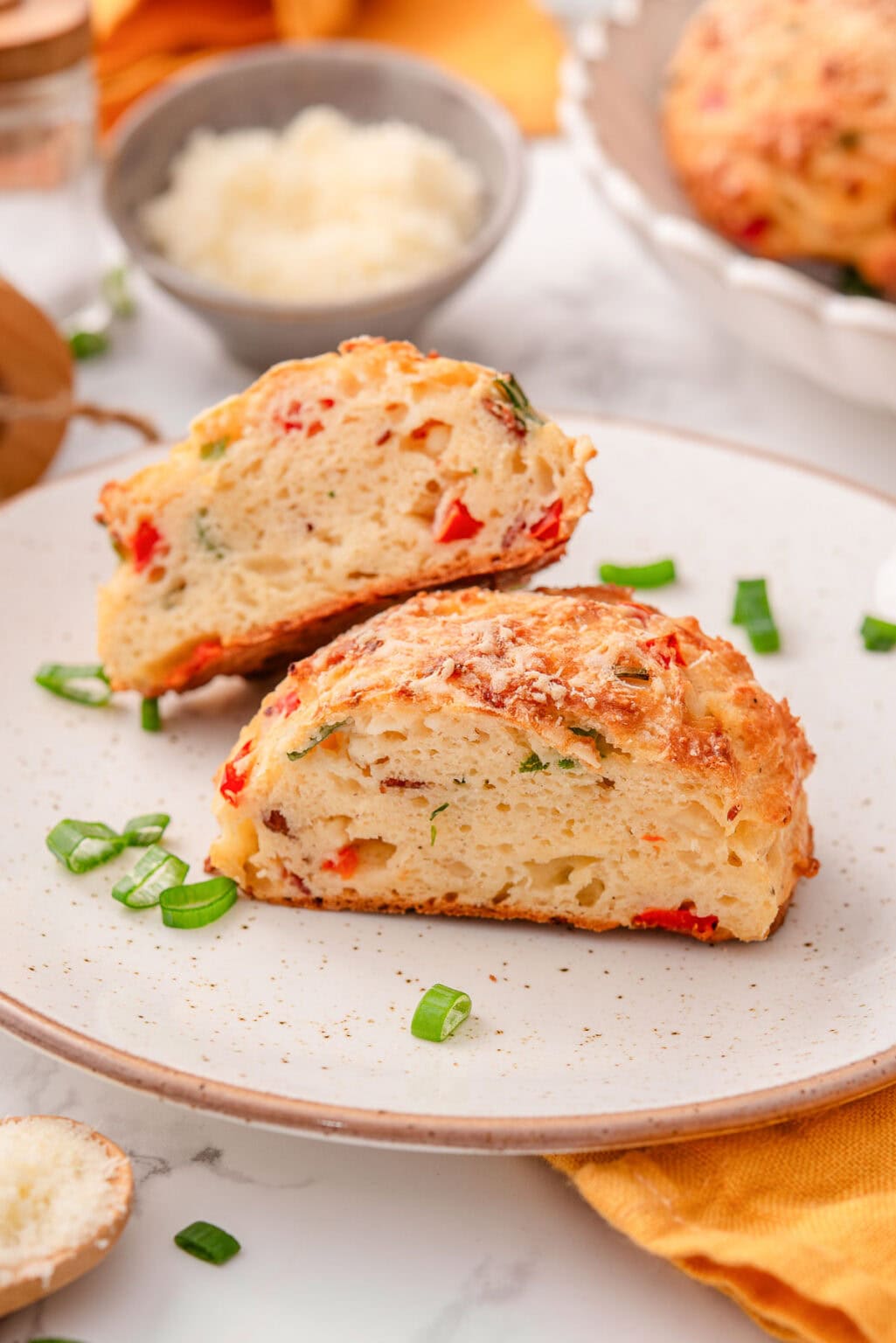 Protein Breakfast Biscuits with Bacon and Parmesan - iFoodReal.com