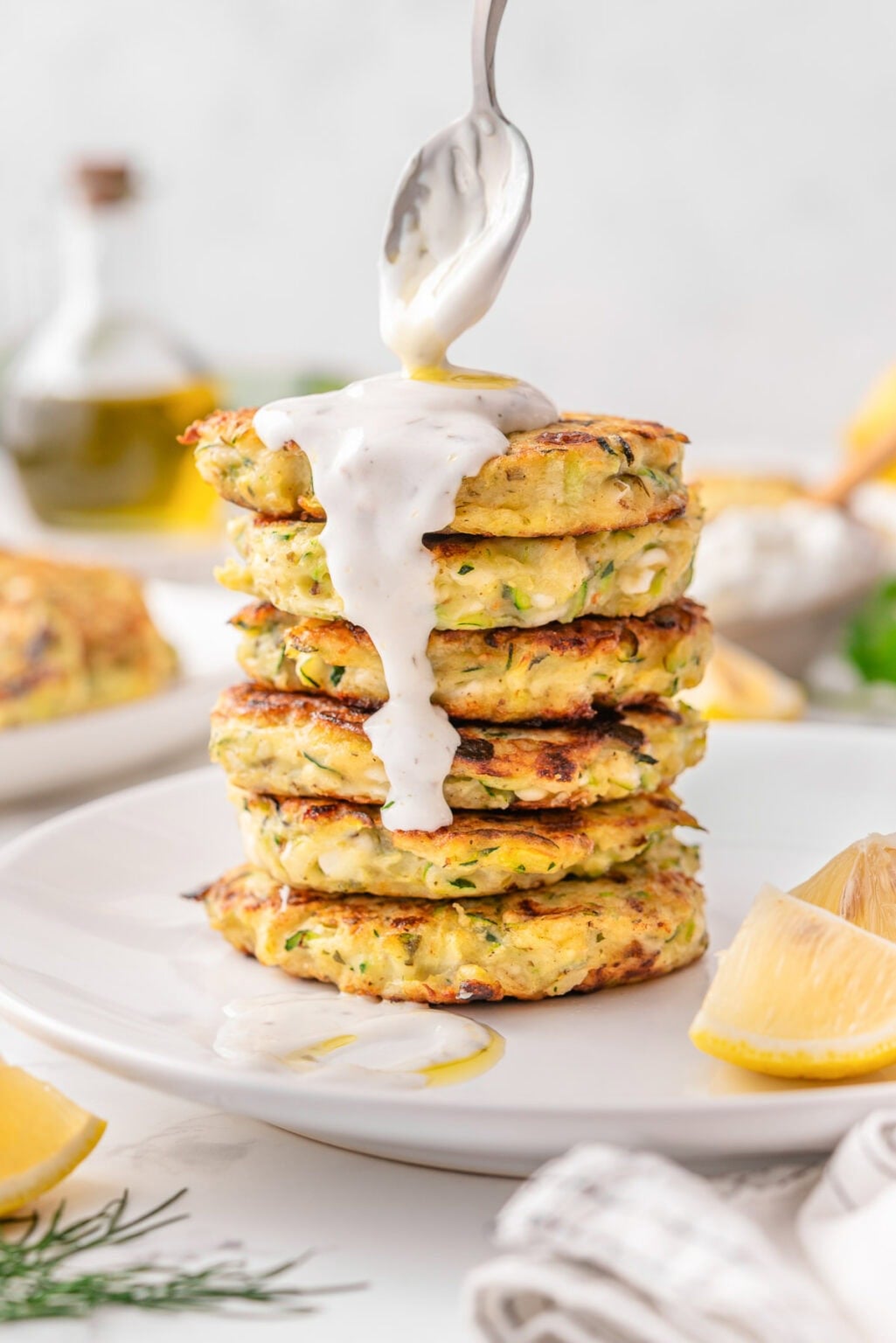 Cottage Cheese Zucchini Fritters - iFoodReal.com