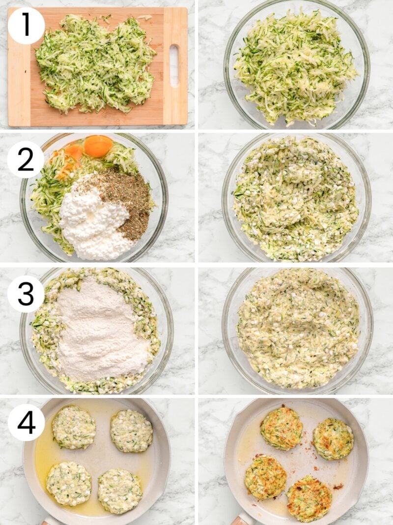 Cottage Cheese Zucchini Fritters - iFoodReal.com