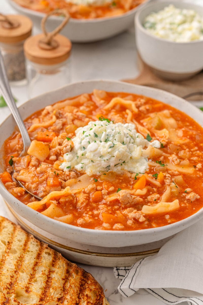 High Protein Lasagna Soup - iFoodReal.com